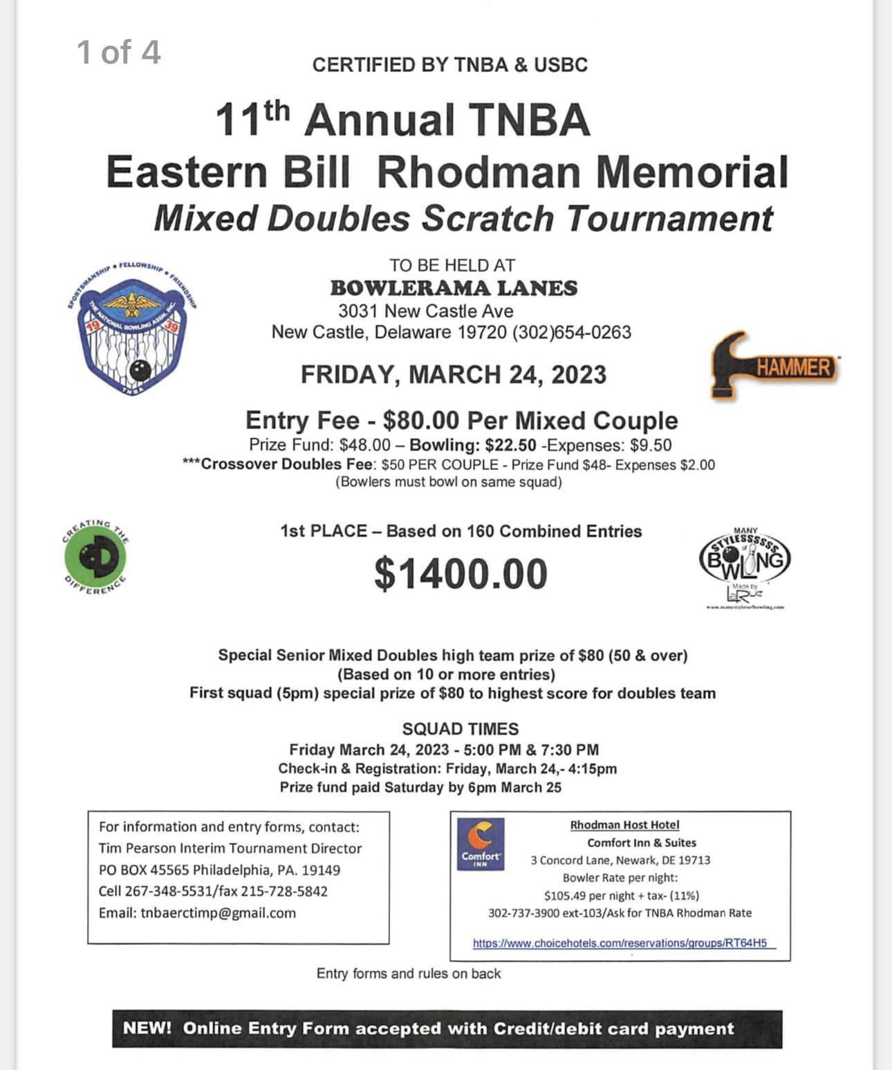 11th Annual TNBA Eastern Bill Rhodman Memorial Bowling Tournament Mixed ...