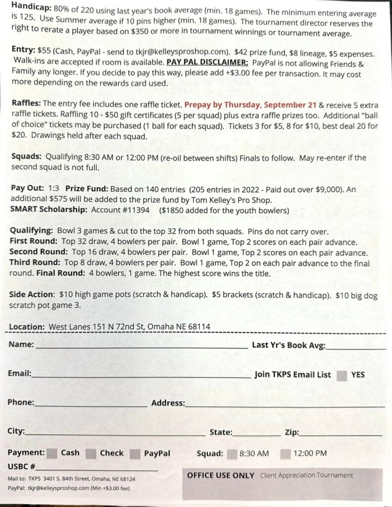 Tom Kelly's Pro Shop 16th Annual Customer Appreciation Bowling ...